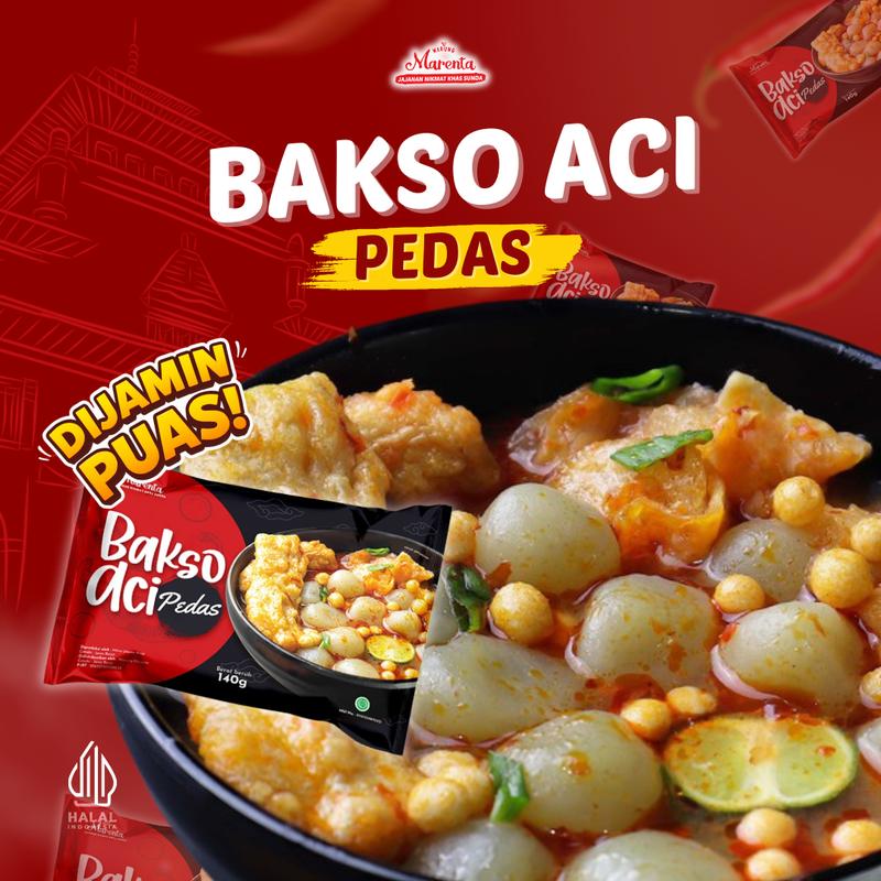 Marenta Baso Aci Pedas instan instant (175gr) Bakso Boci Makanan Gurih ...