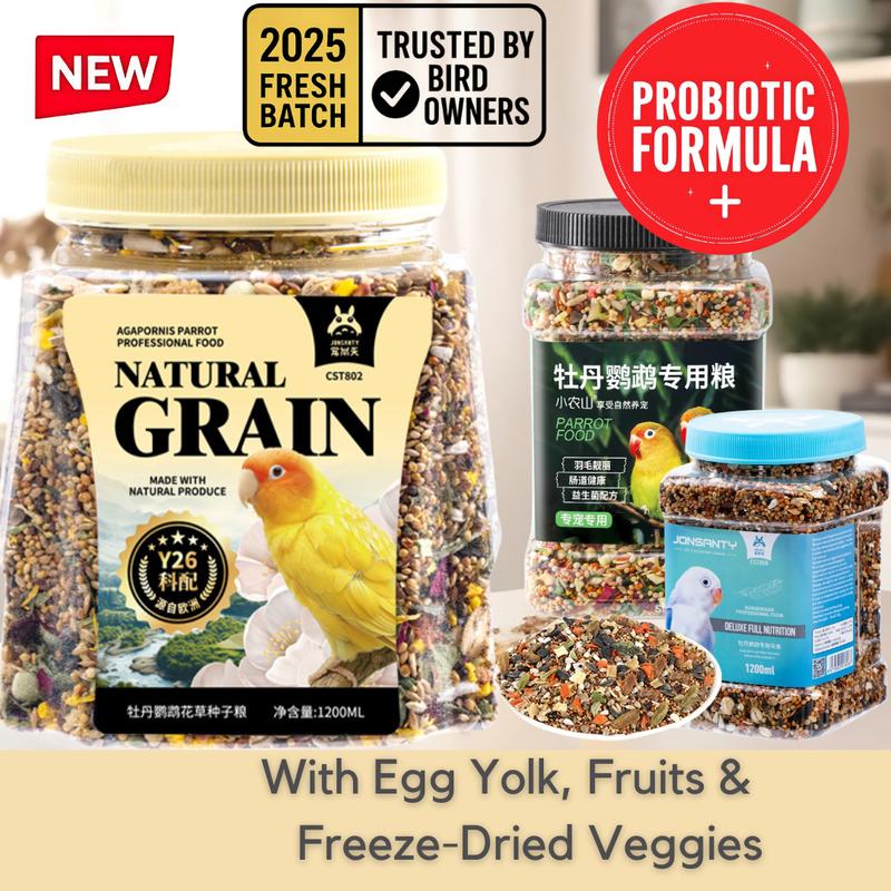 Premium Parrot Food 1200ml – With Egg Yolk, Herbs, Fruits & Probiotics ...