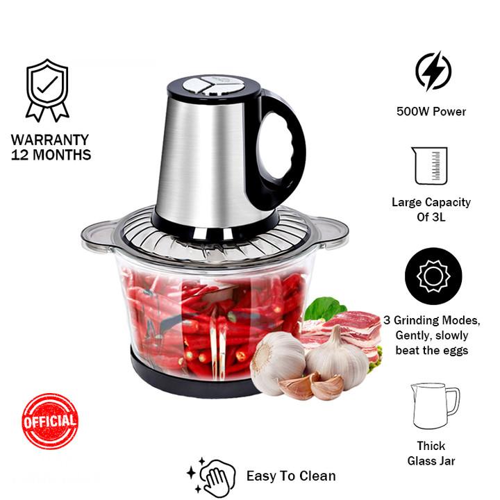 3 Speed Glass Electric Meat Mincer 400W Power 3L Food Processor ...