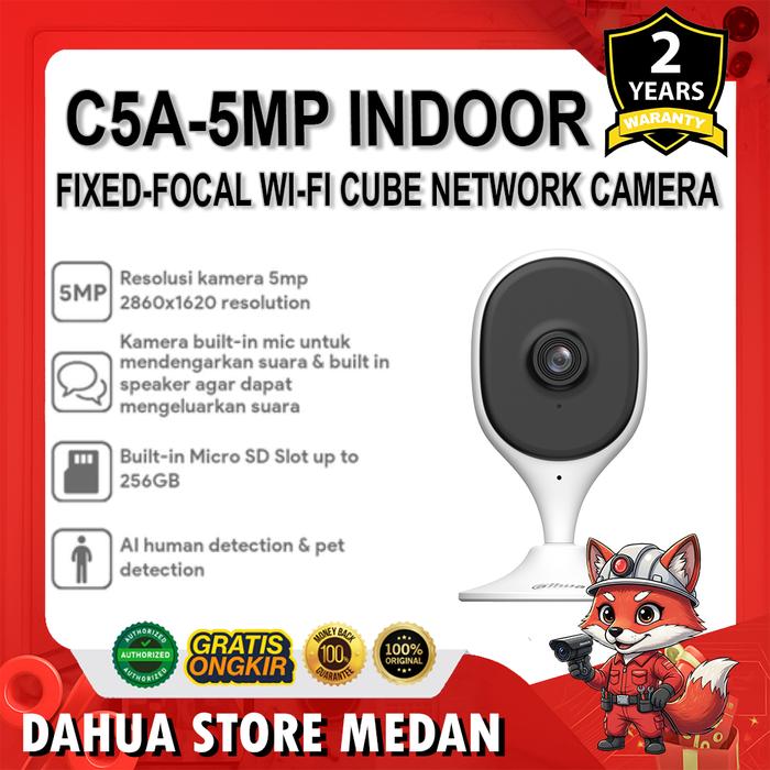 Jual DAHUA C5A-5MP 5MP INDOOR FIXED-FOCAL WI-FI CUBE NETWORK CAMERA ...