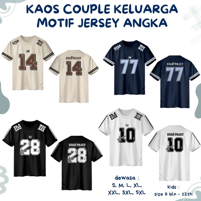Kaos Couple Keluarga Dewasa Anak Motif Jersey Angka - Shop | Tokopedia