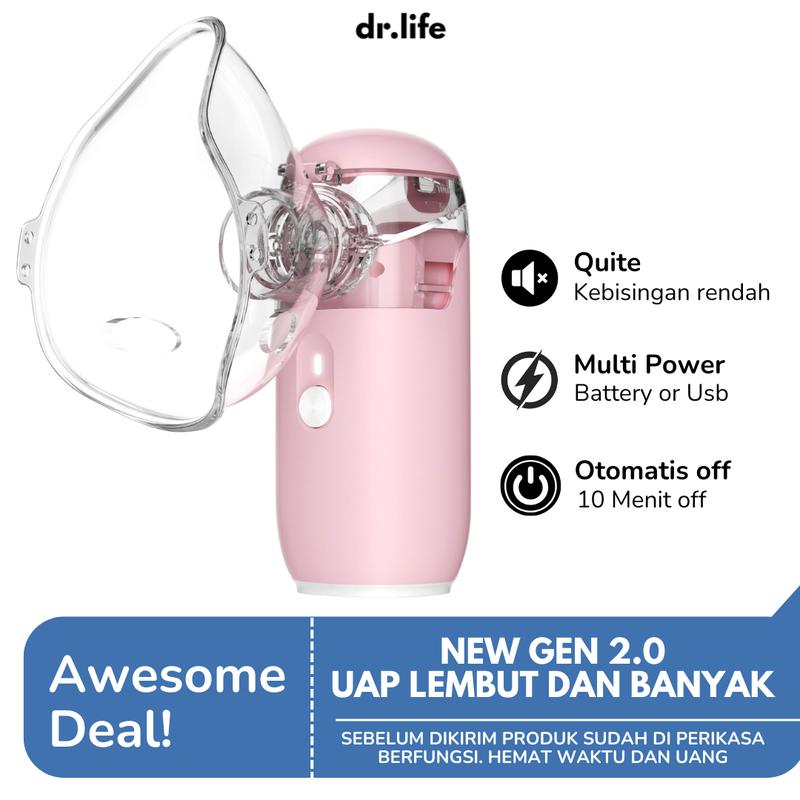 Dr.life Nebulizer Uap Portable Bayi & Anak Asma Oksigen Pernafasan 3 ...