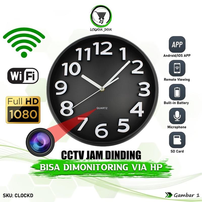 Kamera CCTV Wifi Walclock IP Camera Jam Dinding Wireles APP Monitoring ...