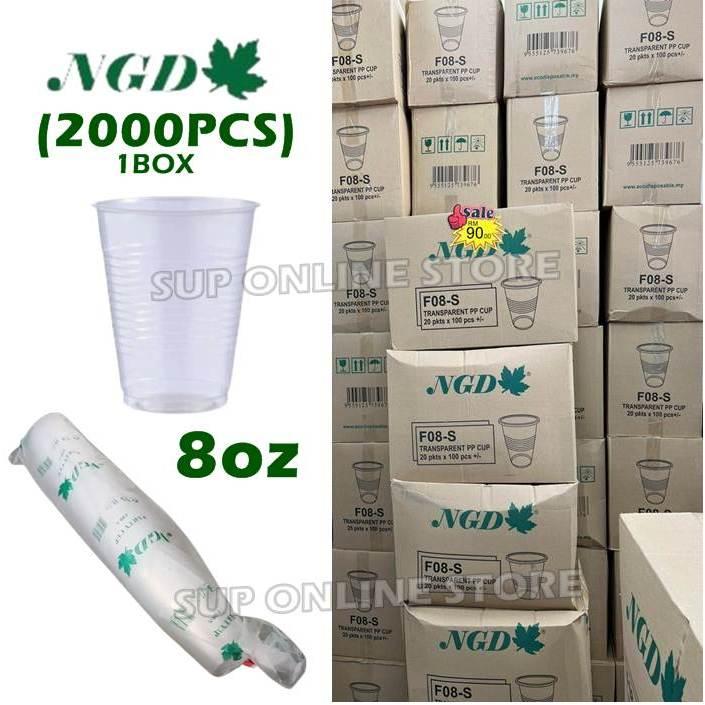 8oz Transparent Plastic Cup (1Box) / Cawan Plastik & Penutu - TikTok ...