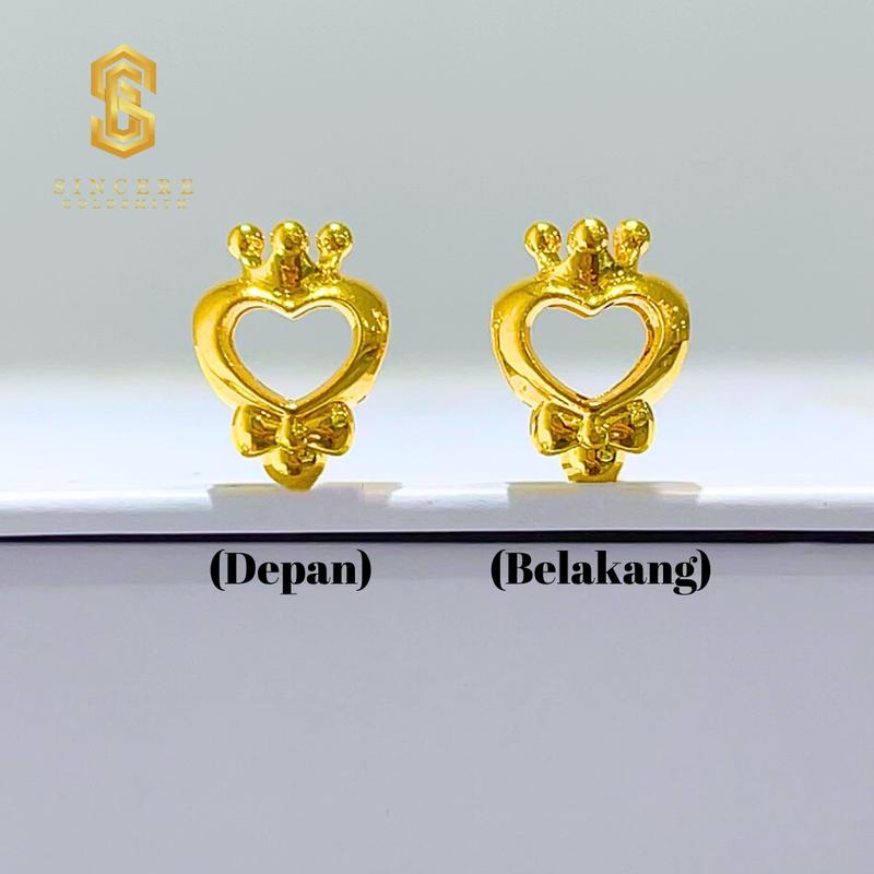 Sincere Store Emas 916 3L Bead Love Crown Ribbon | Emas 916 - TikTok ...