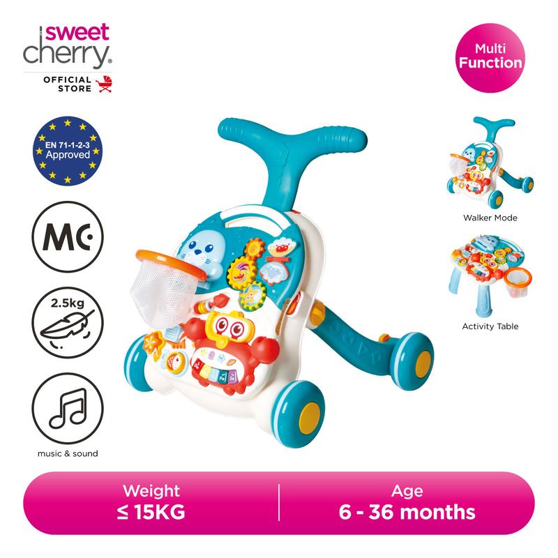 Sweet Cherry Early Educational Activity Baby Sit-to-Stand Walker ...