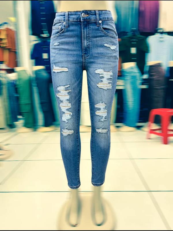 Trendy brand black Strechable Ripped Jeans for Women Slim Fi - TikTok Shop Malaysia