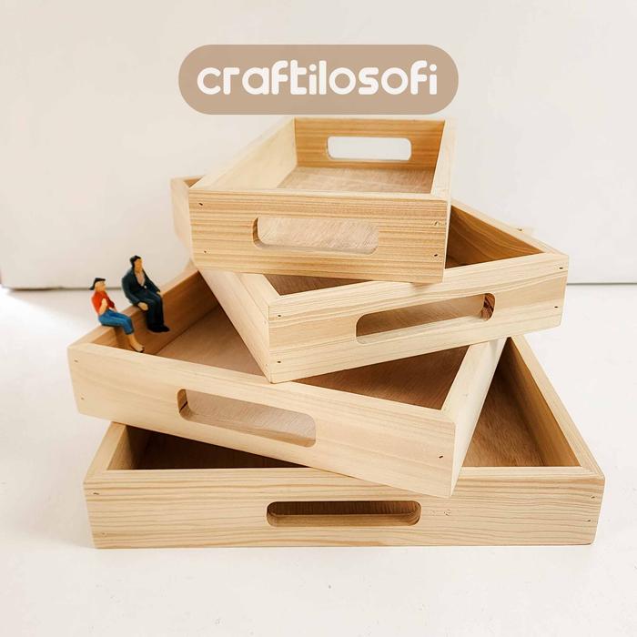 Jual Nampan Pegangan Kayu NPE | Kotak Hantaran | Wooden Tray ...