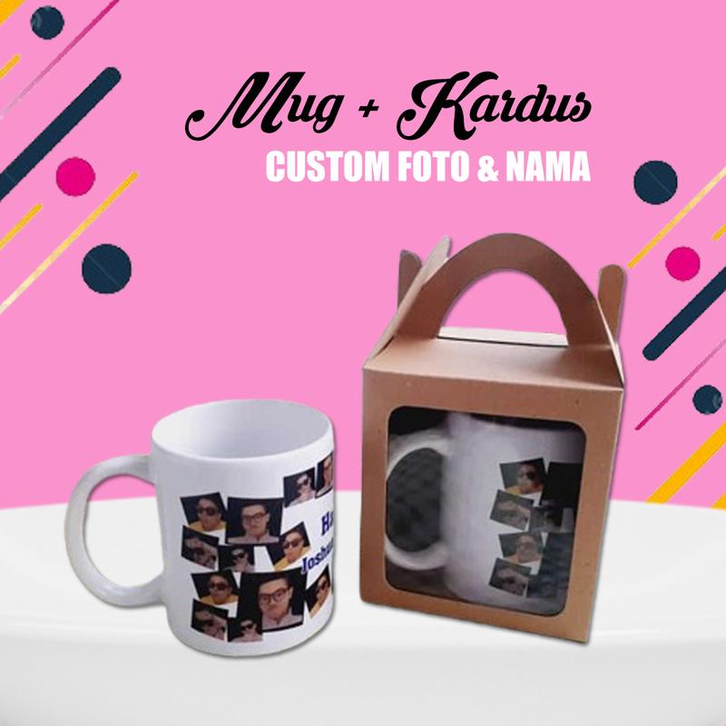 Souvenir Ultah Mug Custom Gambar Plus Packaging Box Esthetic Keramik ...