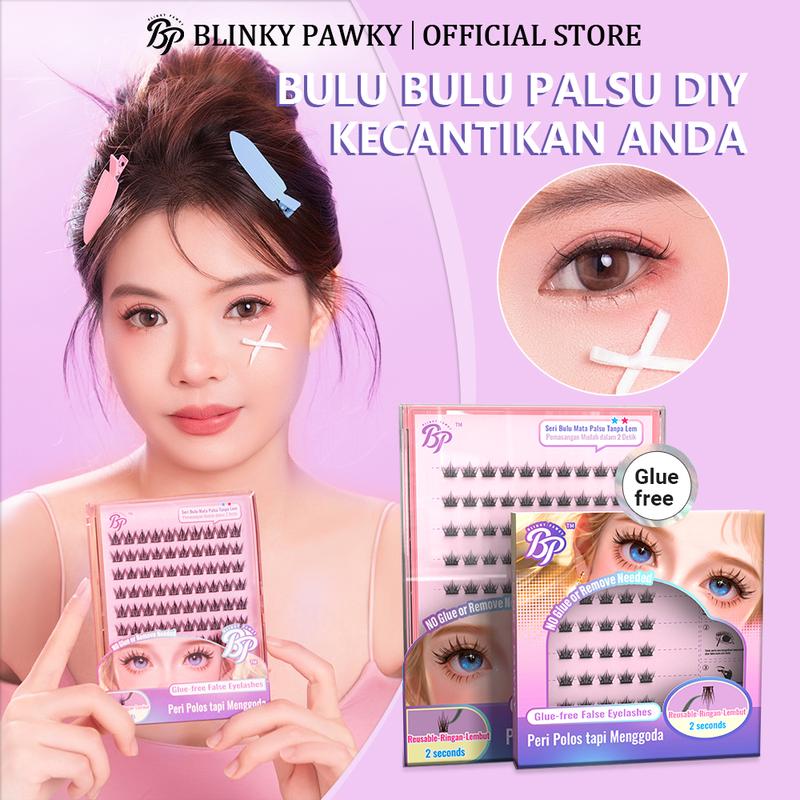 BLINKY PAWKY Bulu mata tempel tanpa lem Glue-free False Eyelashes Manga ...