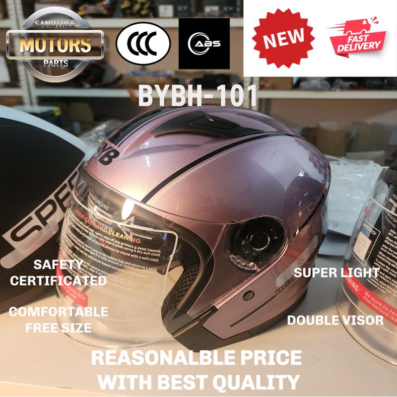 Topi Keledar Half Face Motorcycle Helmet BYB Light Ungu Fast - TikTok ...