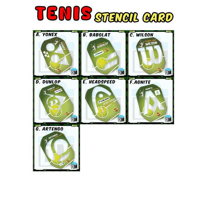 CETAKAN LOGO UNTUK SENAR RAKET TENIS TENNIS STENCIL CARD YONEX WILSON ...