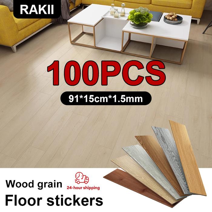 Promo 100PCS Lantai Vinyl Stiker Perekat VinyilLantai Kayu PVC Ubin ...