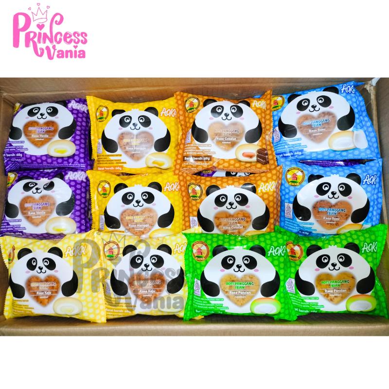 AOKA PANDA SATUAN ROTI PANGGANG ISIAN RASA PANDAN KEJU COKLA - Shop ...