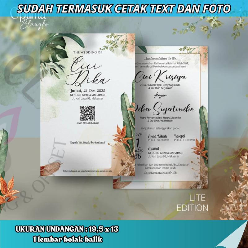 50 LEMBAR UNDANGAN LITE // UNDANGAN PERNIKAHAN // UNDANGAN BLANKO ...