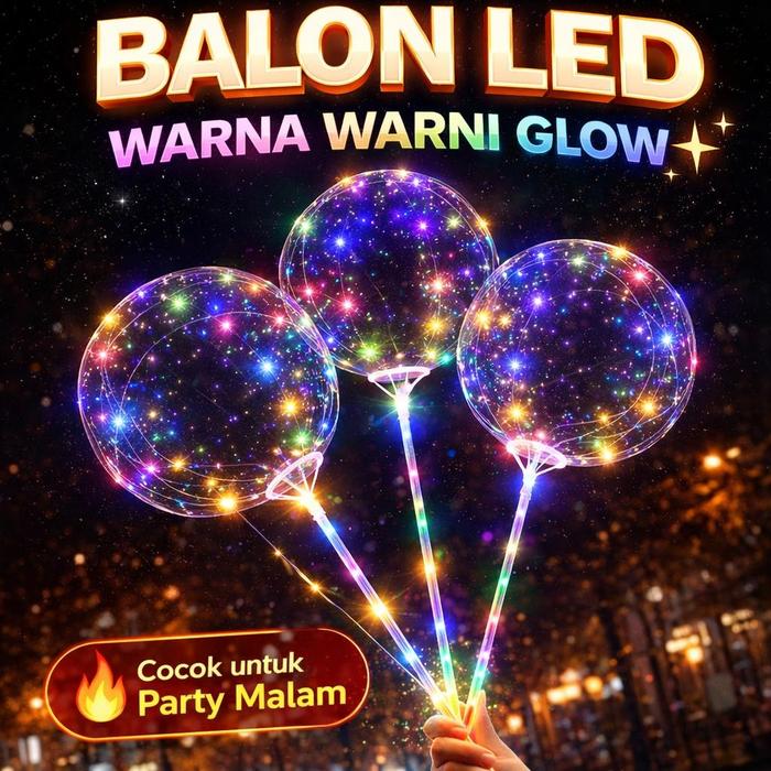 Promo Balon LED Transparan Warna Warni Lampu Glow Party Ulang Tahun ...