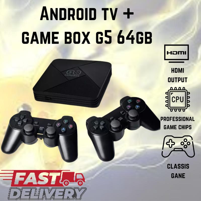 2023 NEW Android TV box + GAME BOX G5 64GB 2in1 4K HD Game Console ...