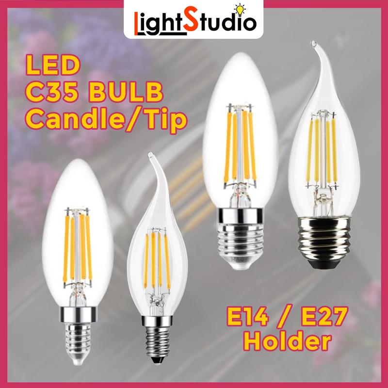 C35 LED Candle Bulb or LED Candle Tip Shape Bulb 4W Warm White - TikTok ...