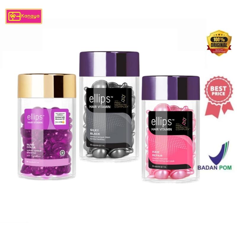 Ellips Hair Vitamin (dengan Moroccan Oil) Kemasan Botol kapsul Kuning ...