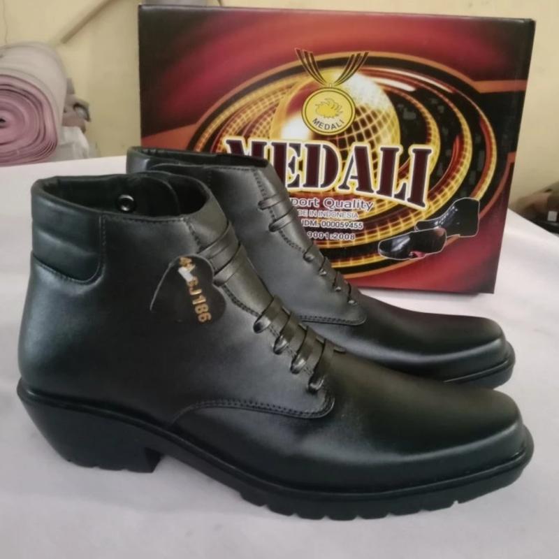 Sepatu Kulit Asli Sepatu Pria PDH Booth Sepatu Polri TNI Security ...