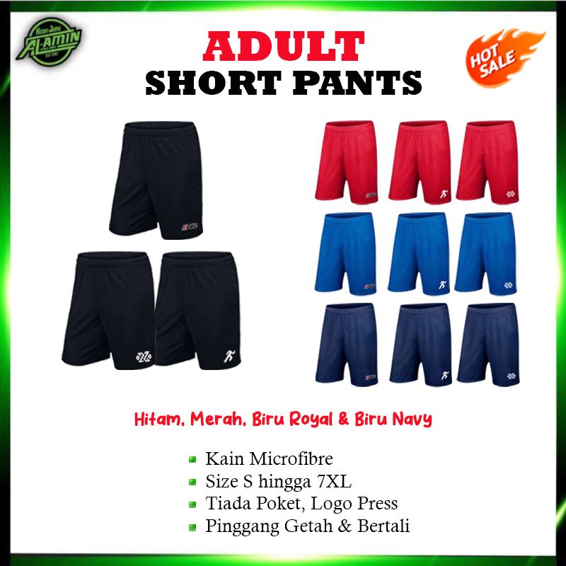 Seluar Pendek Dewasa (Hitam, Merah, Biru Royal, Biru Navy) Microfiber ...