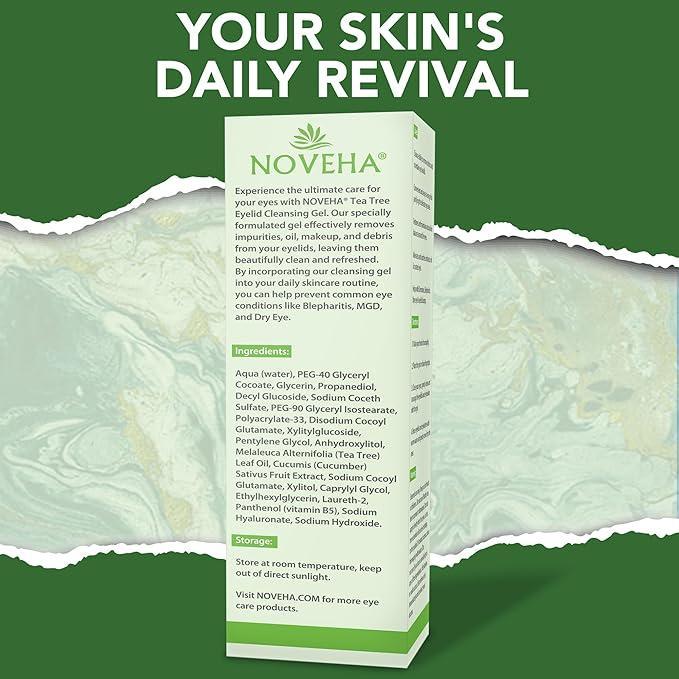 Jual NOVEHA Tea Tree Eyelid Gel Cleanser - for Blepharitis, MGD, and ...