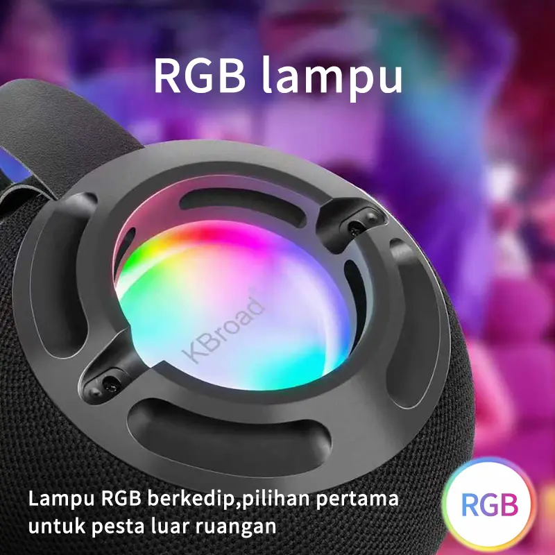 Full Bass Speaker Mini Waterproof KBroad KTS-2479 5W dengan Lampu RGB ...