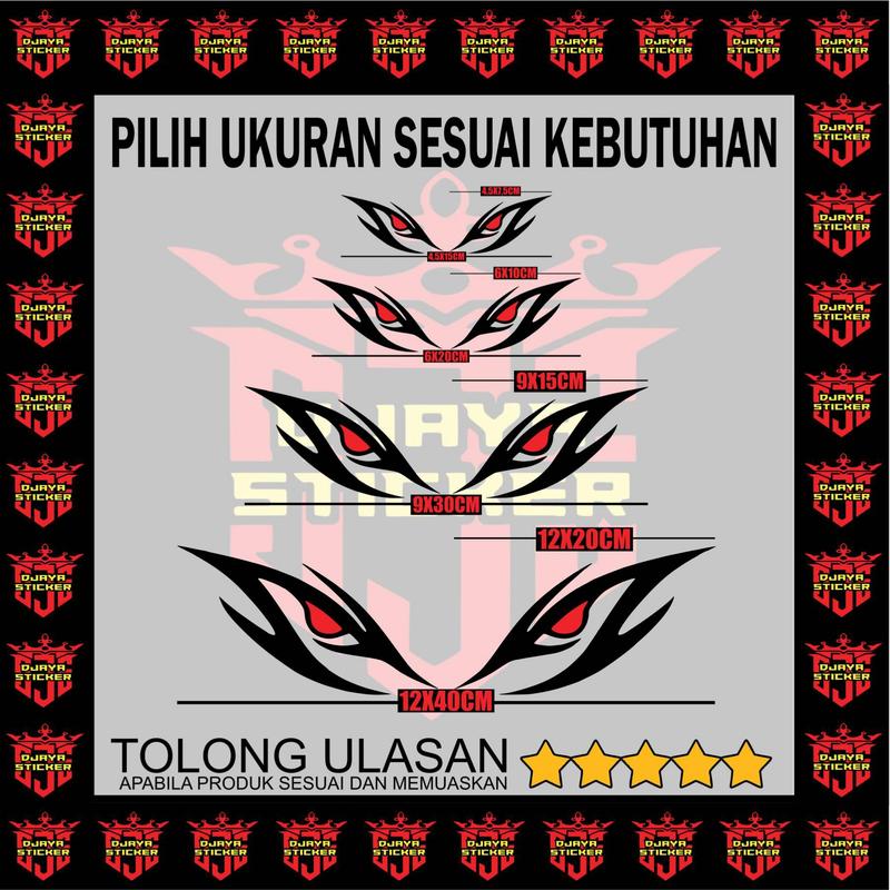 Cutting Sticker Mata ELANG VIRAL Stiker Aksesoris Lampu Motor DAN Mobil ...