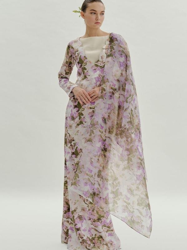 PETRA - VIOLET BAJU KURUNG MODEN SCALLOP DENGAN SELENDANG ORGANZA ...