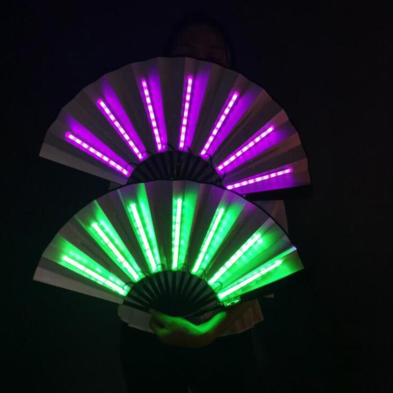 Party LED Fan Luminous Stage Performance Show Light Up Fan Birthday ...