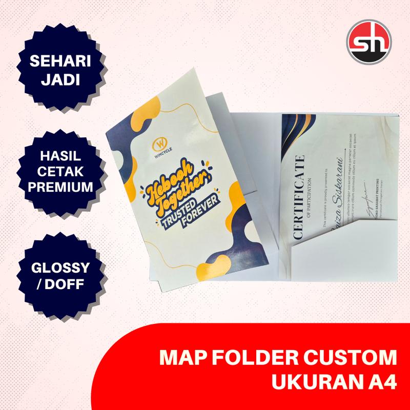 Cetak Map Folder A4 Custom Perusahaan Kantor Wisuda Sekolah Kertas ...