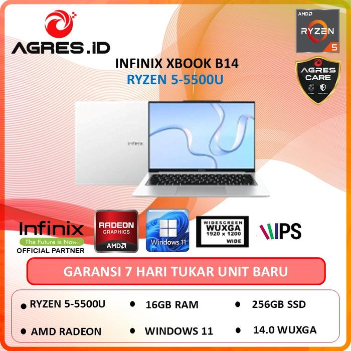Promo LAPTOP INFINIX XBOOK B14 RYZEN 5 5500U 16GB 256GB W11 14.0 WUXGA ...