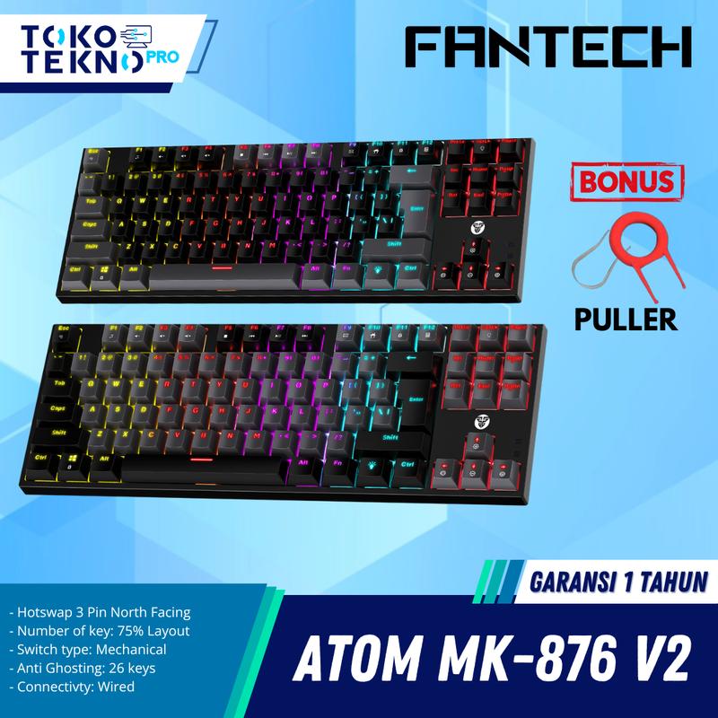 Fantech AtomTKL MK876 V2 RGB Gaming Mechanical Keyboard - Shop | Tokopedia