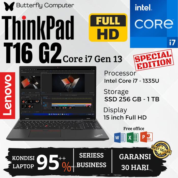 Jual Laptop Lenovo ThinkPad T16 G2 CORE I7 Gen 13 - RAM 32GB SSD 1TB ...