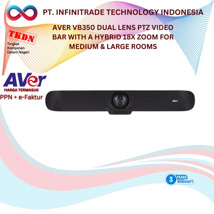 Jual AVER VB350 DUAL LENS PTZ VIDEO BAR WITH A HYBRID 18X ZOOM FOR ...