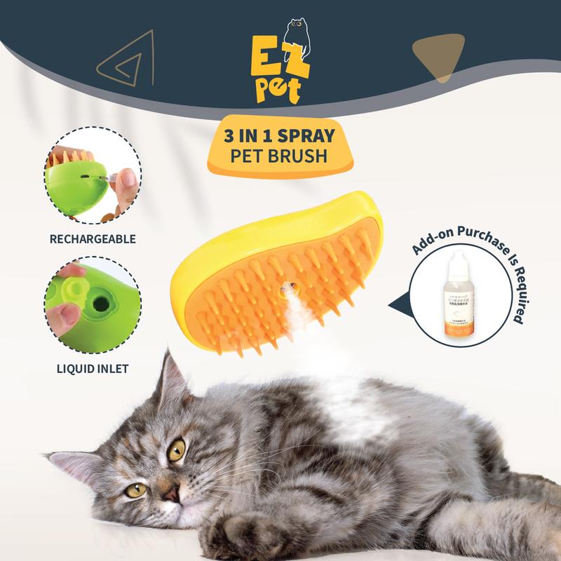 EZPET[3 in 1 Spray Pet Grooming Steamy Brush] Electric Cat Dog - TikTok ...