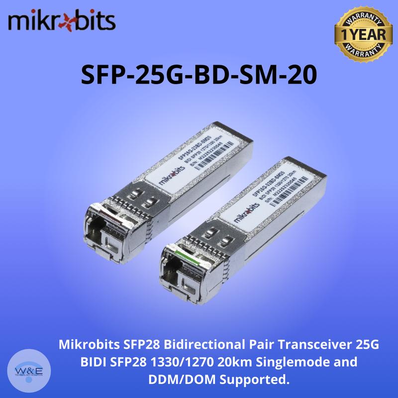 Mikrobits SFP Transceiver SFP-25G-BD-SM 20KM - Shop | Tokopedia