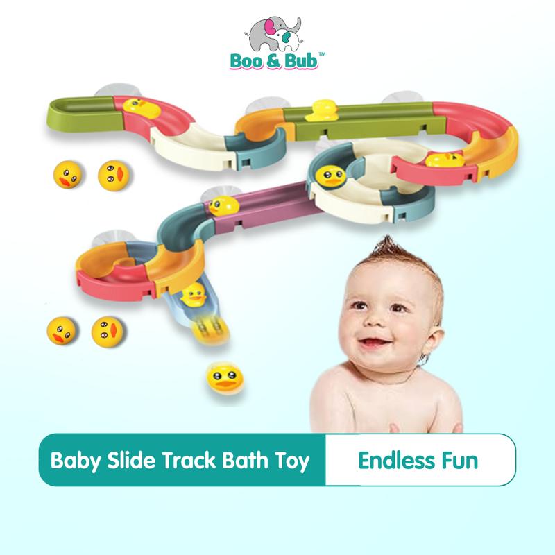 🐘Boo&Bub🐘 Baby Bath Slideway Toy | Wall Suction Cup Assembling - TikTok ...