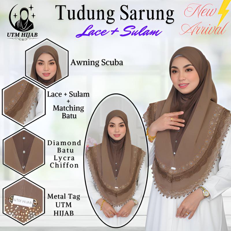 TUDUNG SARUNG LACE SULAM CROSIA MATCHING BATU 2 LAYER | AWNING - TikTok ...