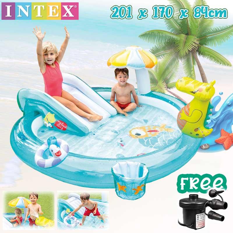 INTEX 57165 Kolam Pusat Permainan Reka Bentuk Buaya Untuk Kanak-kanak ...