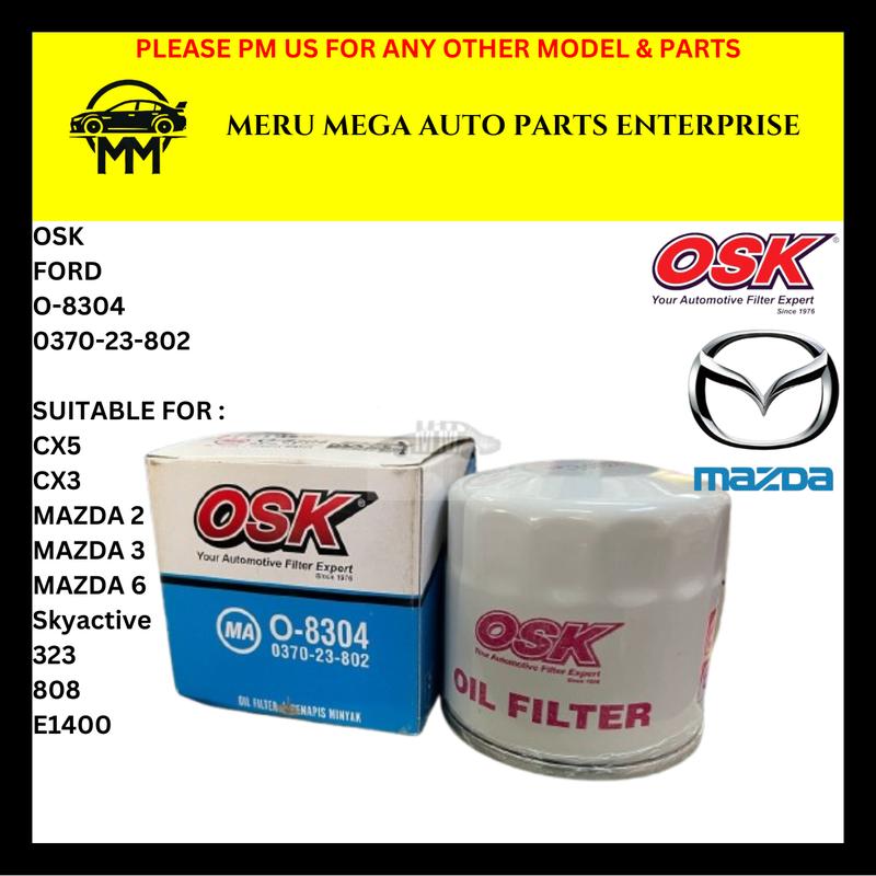 MAZDA OIL FILTER O-8304 OSK CX5 CX3 MAZDA 2 MAZDA 3 MAZDA - TikTok Shop ...