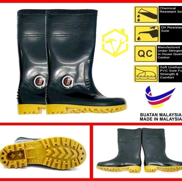 Kasut getah hitam #hitam rubber boot#korakoh#construction boot#rain ...