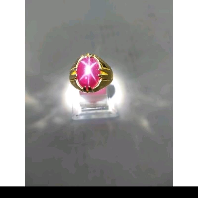 Ready Stock Cincin batu Pinklampu Delima Asli Rings batu star - TikTok ...