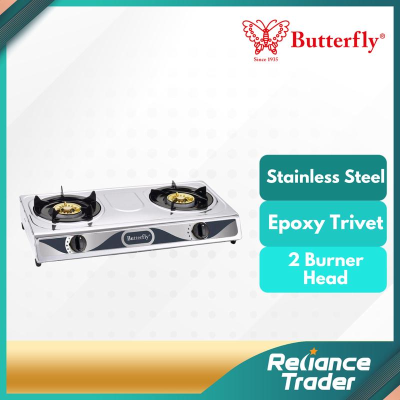 Butterfly Stainless Steel Double Gas Stove BGC-628 - TikTok Shop Malaysia