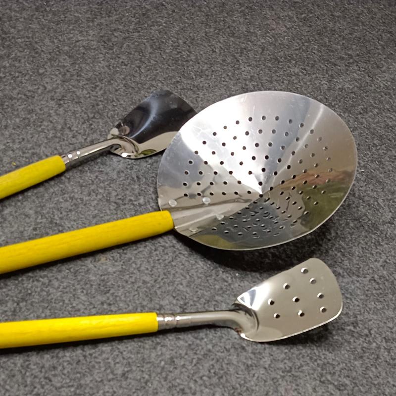 SEROK set 1 Spatula Kuning Lubang Buntu Serok Tanggung gagang kayu ...