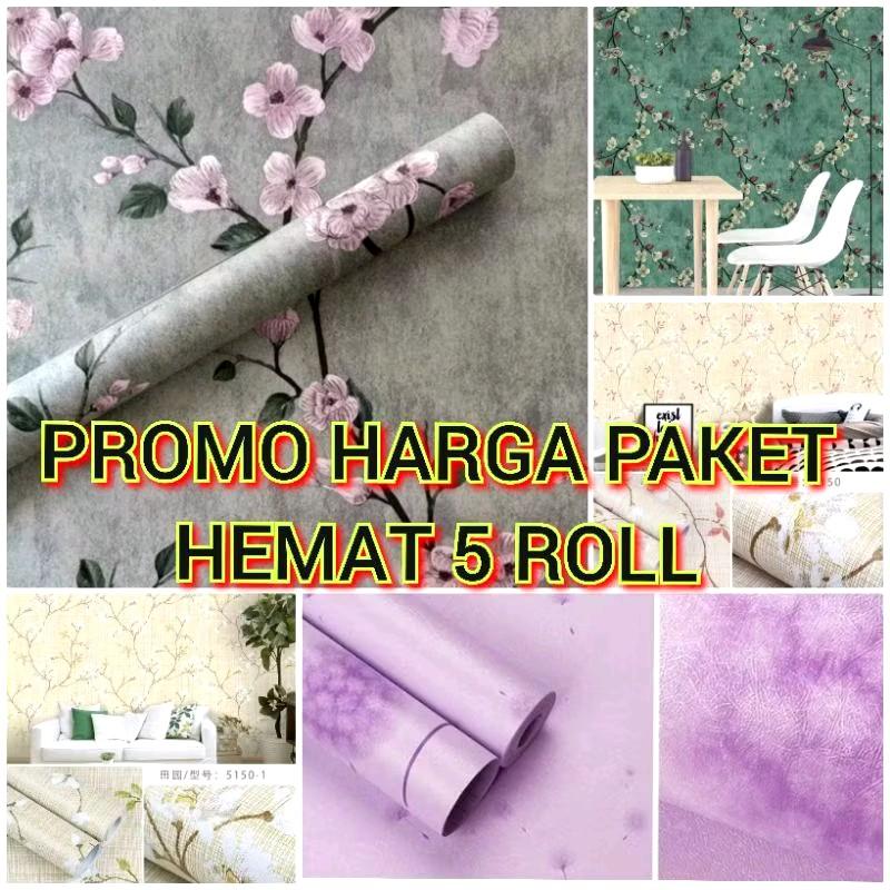 PROMO PAKET HEMAT 5 ROLL Wallpaper Sticker Dinding Bunga Mawar - Shop ...