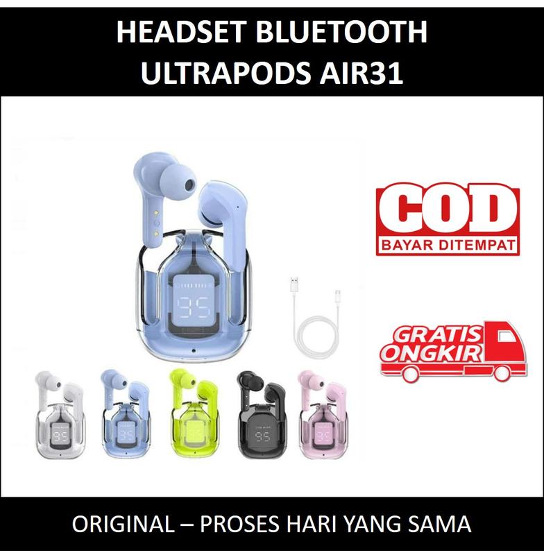 Headset Bluetooth Ultrapods Air31 A31 Macaron TWS Earphone Headphone In ...