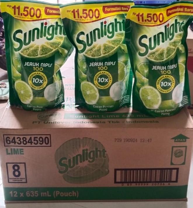 Promo 3 Pcs Sunlight 635 ml Sabun Cuci Piring Kemasan Pouch Refill dan ...