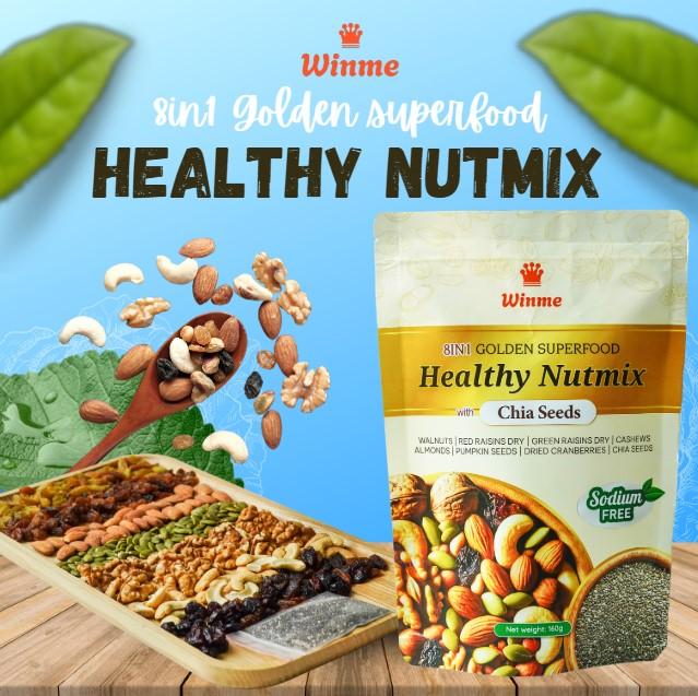 Winme 8 in 1 Golden Superfood Healthy Nut Mix Chia Seed Convenient ...