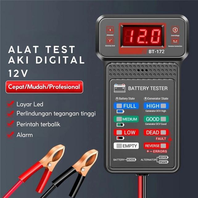 Jual Alat Test Aki Digital 12V Indikator Panel Monitor Untuk Penguji ...
